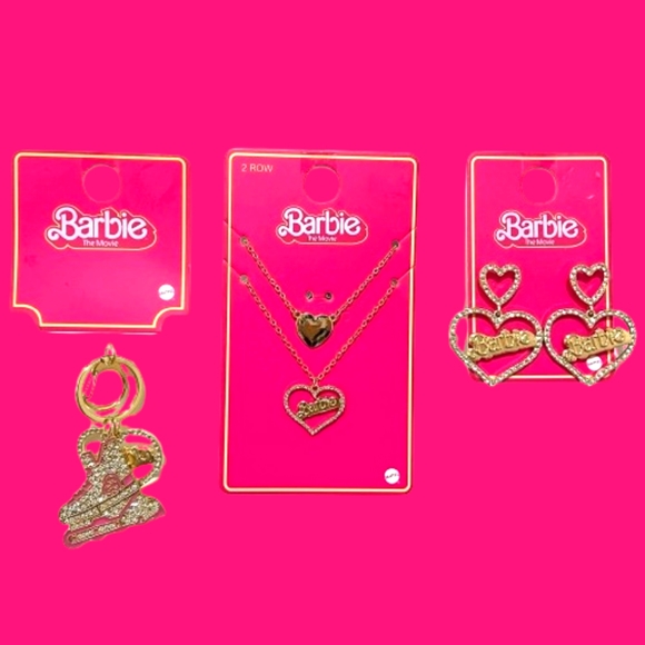 Mattel | Jewelry | 3piecestamped Barbie The Movie Jewelry Collection ...